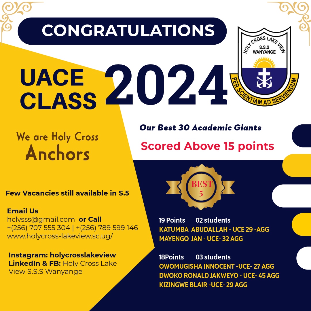 Celebrating the UACE 2024 Results, All our Candidates Qualified for ...